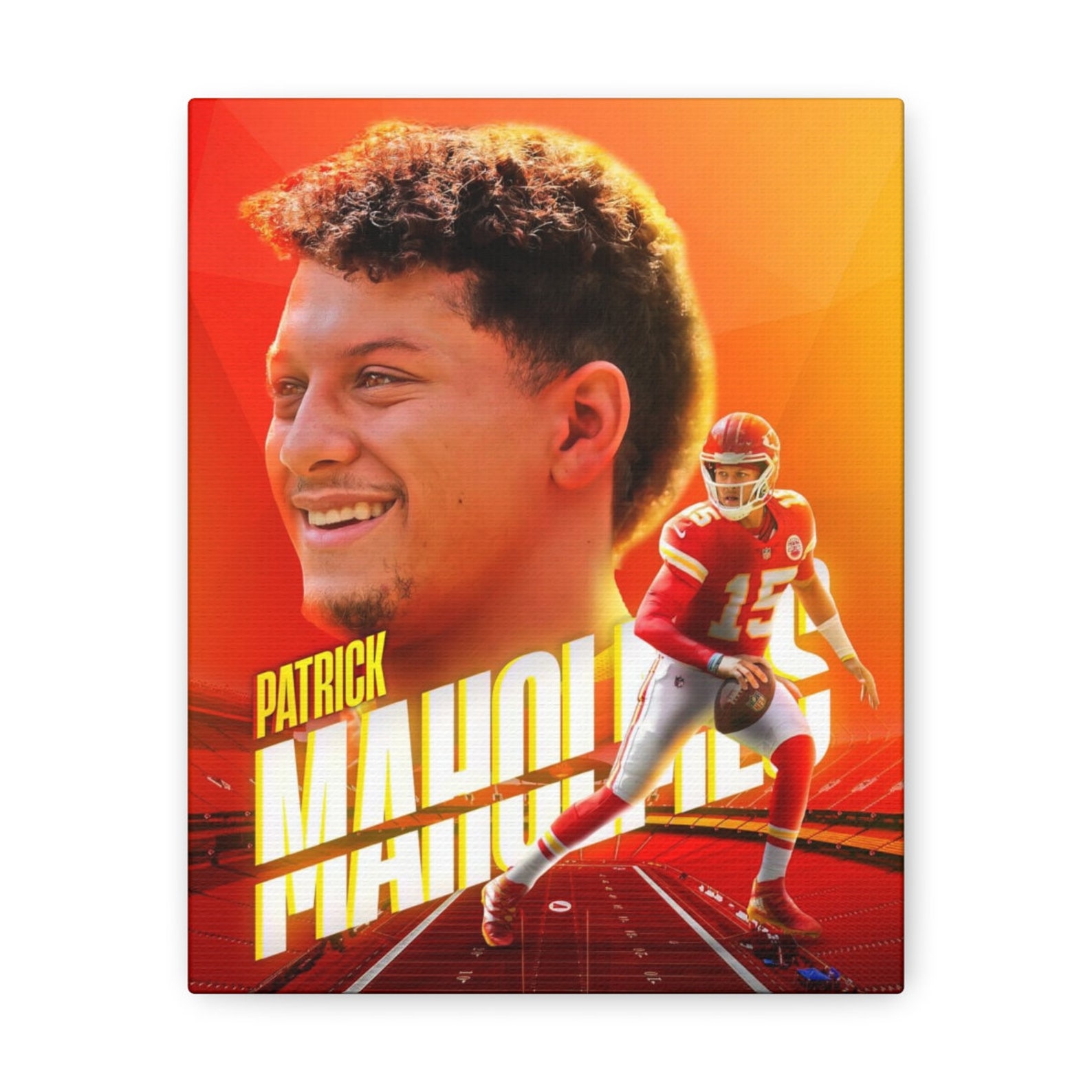 Patrick Mahomes Poster, Kansas City Chiefs, Canvas Wrap Wall Art, NFL ...