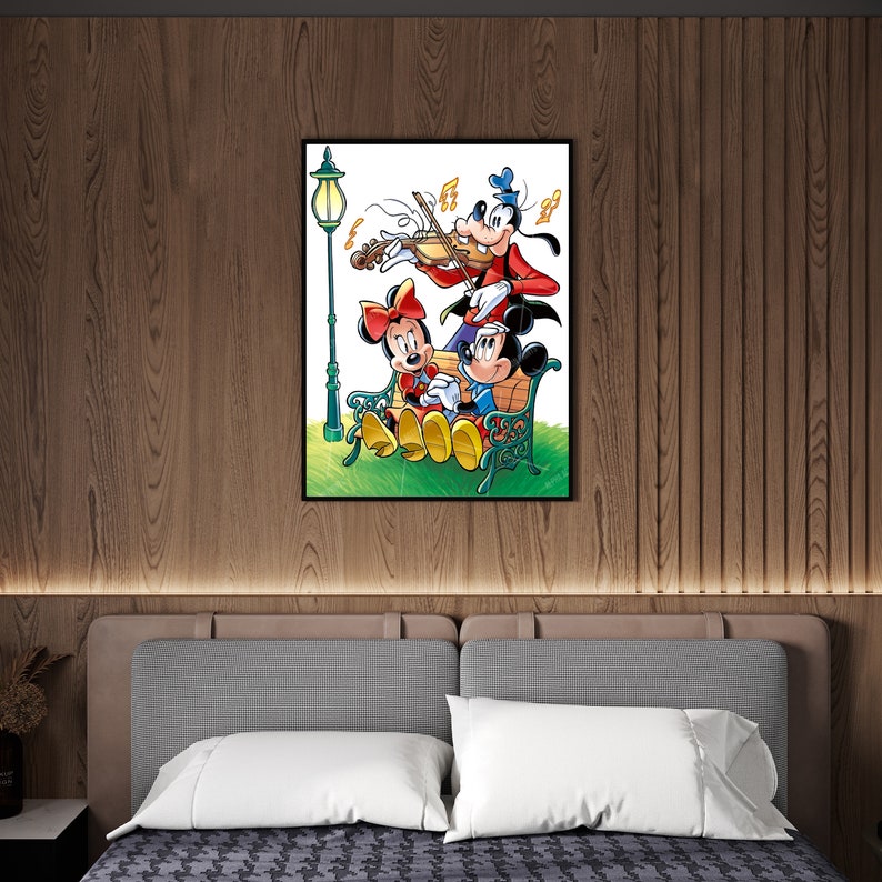 Minnie Mouse & Mickey Mouse Poster Disney Canvas Wrap Wall - Etsy