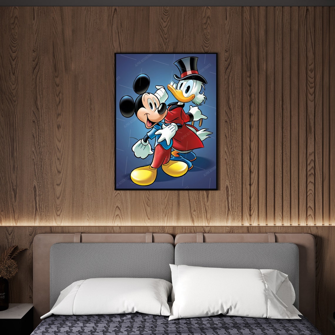 Mickey Mouse and Scrooge Mcduck Poster, Disney, Canvas Wrap Wall Art ...