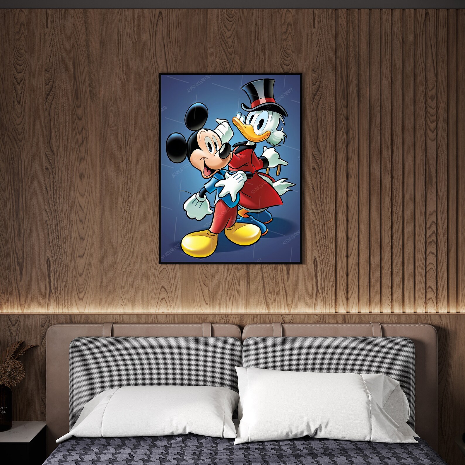 Mickey Mouse and Scrooge Mcduck Poster, Disney, Canvas Wrap Wall Art ...