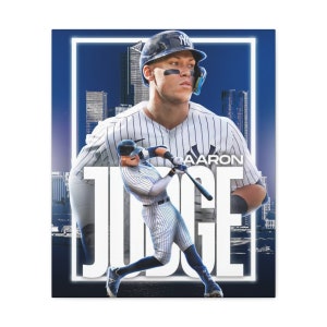 Aaron Judge Poster, New York Yankees, Canvas Wrap Wall Art, MLB ...