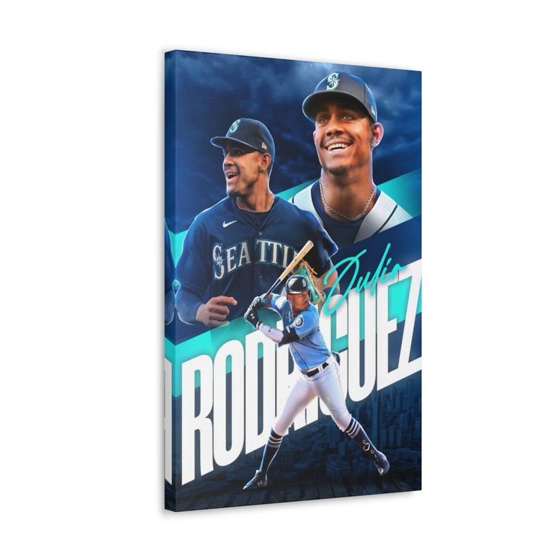 Julio Rodríguez Poster Seattle Mariners Canvas Wrap Wall - Etsy
