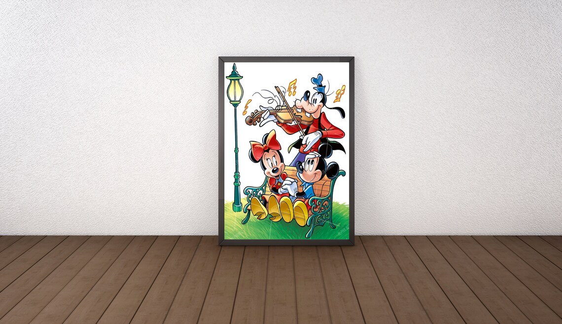 Minnie Mouse & Mickey Mouse Poster Disney Canvas Wrap Wall - Etsy