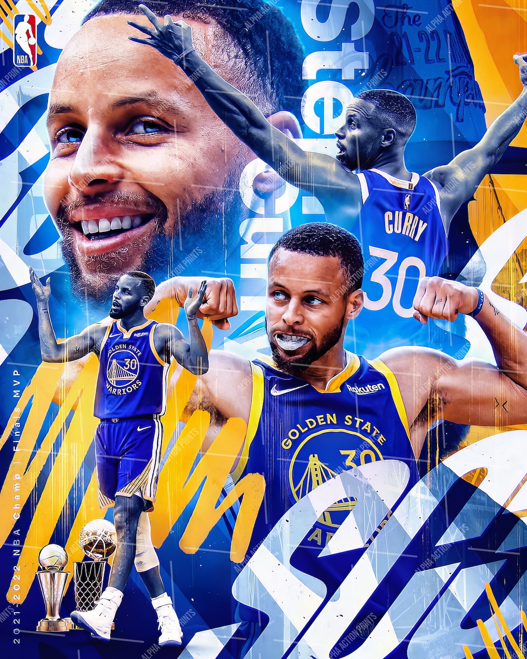 Steph Curry Poster Golden State Warriors NBA Basketball Sports Bar Man ...