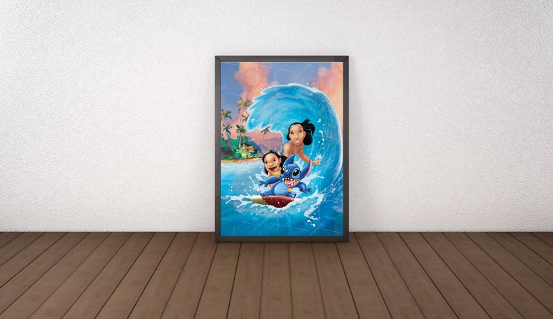 Lilo and Stitch Poster, Disney, Canvas Wrap Wall Art, Baby Room Nursery ...
