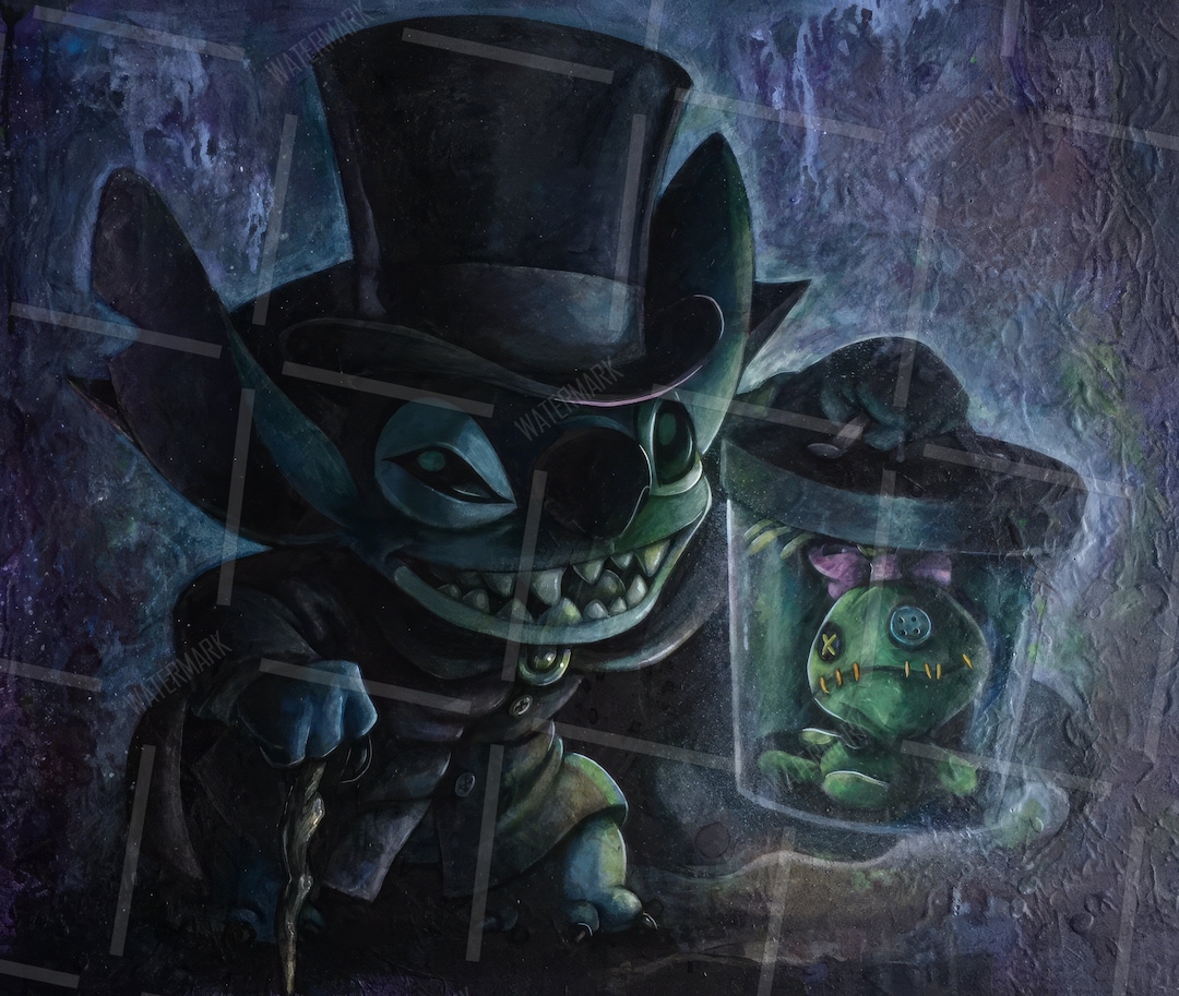 Stitch Hatbox Ghost Print - Lilo & Stitch Wall Art | Stitch With Scrump ...