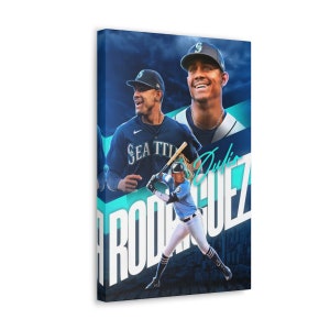 Julio Rodríguez Poster, Seattle Mariners, Canvas Wrap Wall Art, MLB ...