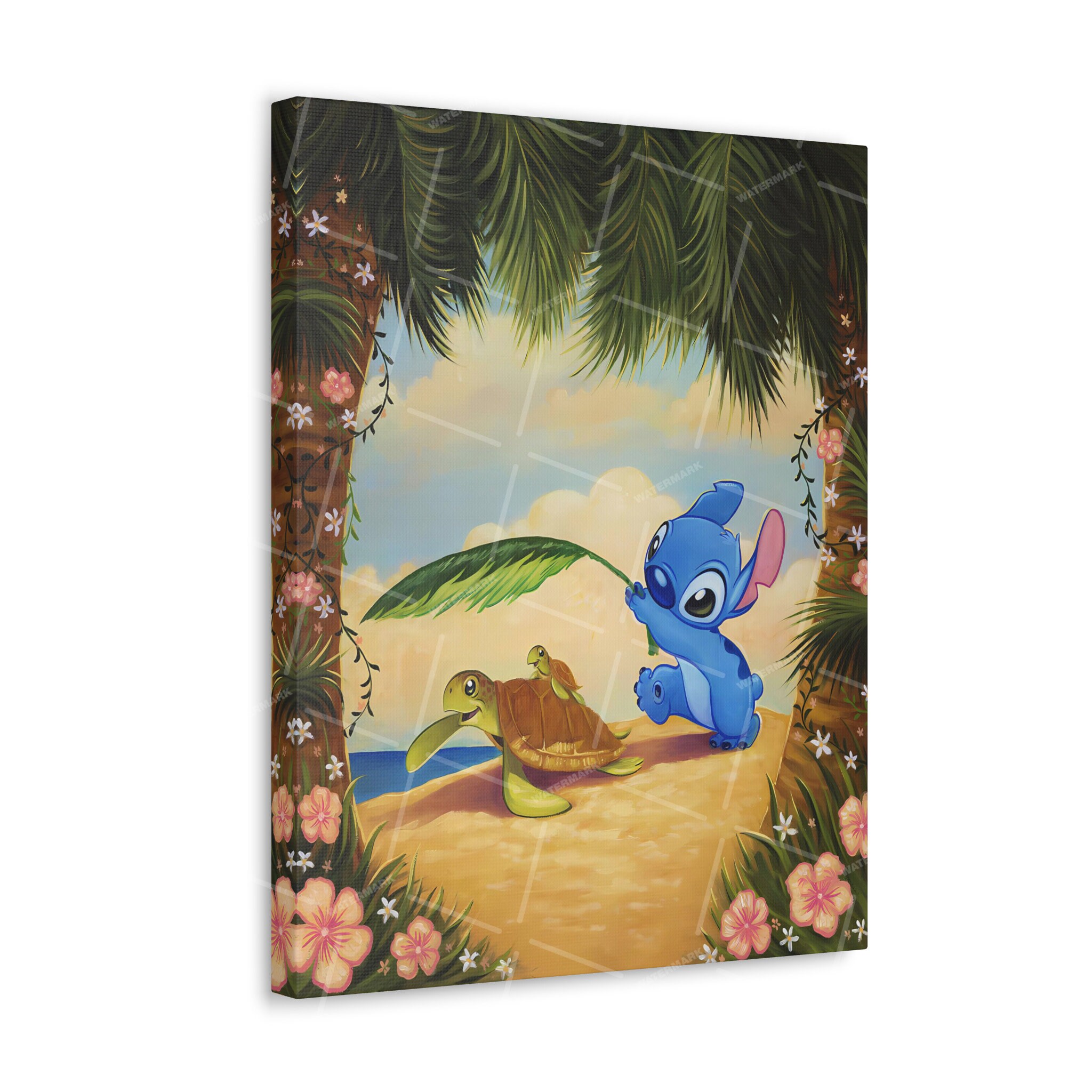 Mahalo Stitch Canvas Wrap Wall Art, Lilo and Stitch Poster, Baby Room ...