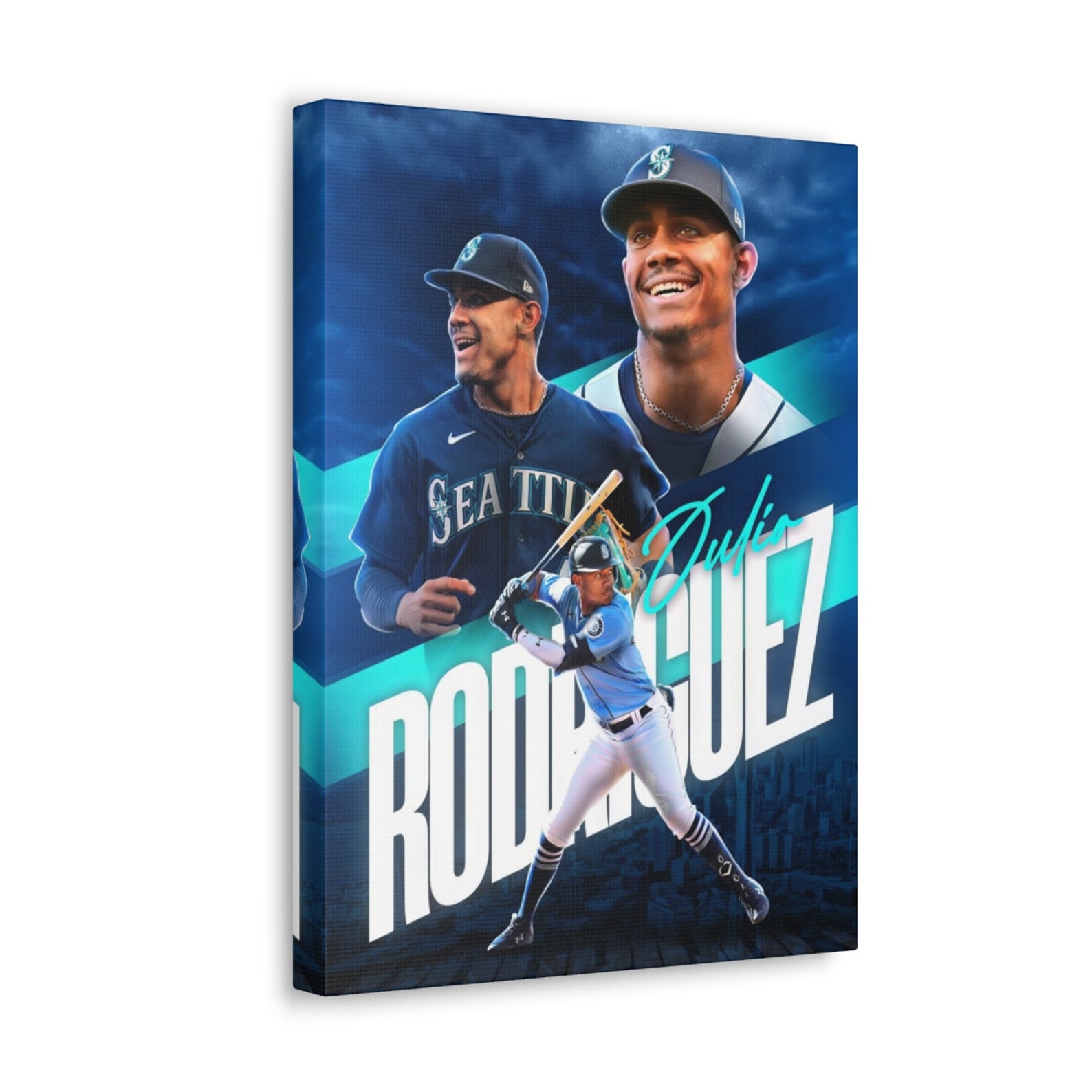 Julio Rodríguez Poster Seattle Mariners Canvas Wrap Wall - Etsy