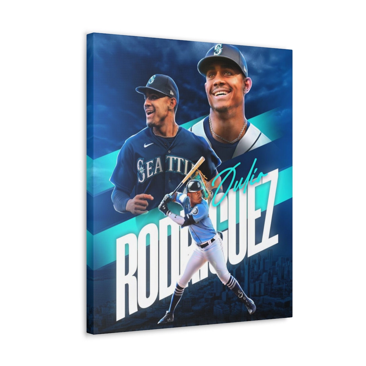 Julio Rodríguez Poster Seattle Mariners Canvas Wrap Wall - Etsy