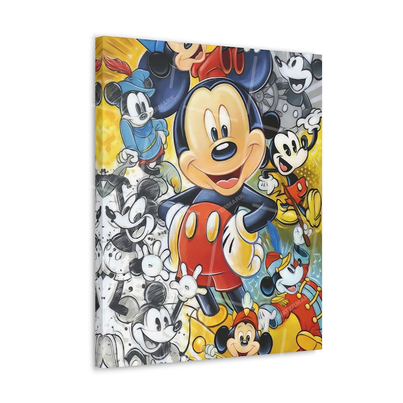 Mickey Mouse Canvas Wrap Wall Art Mickey Mouse Poster - Etsy
