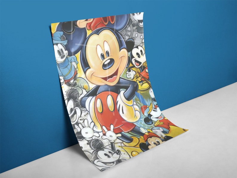 Mickey Mouse Canvas Wrap Wall Art Mickey Mouse Poster - Etsy