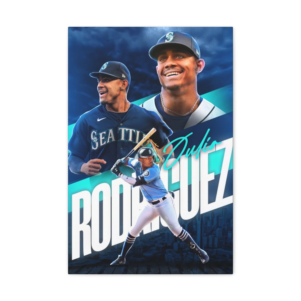Julio Rodríguez Poster Seattle Mariners Canvas Wrap Wall - Etsy