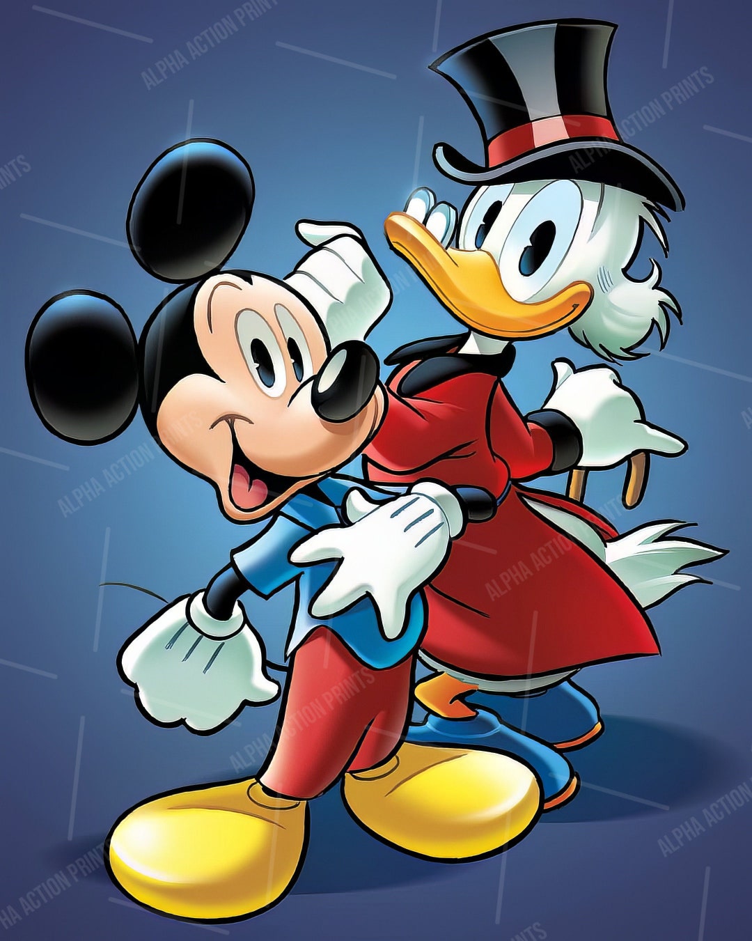 Mickey Mouse and Scrooge Mcduck Poster, Disney, Canvas Wrap Wall Art ...