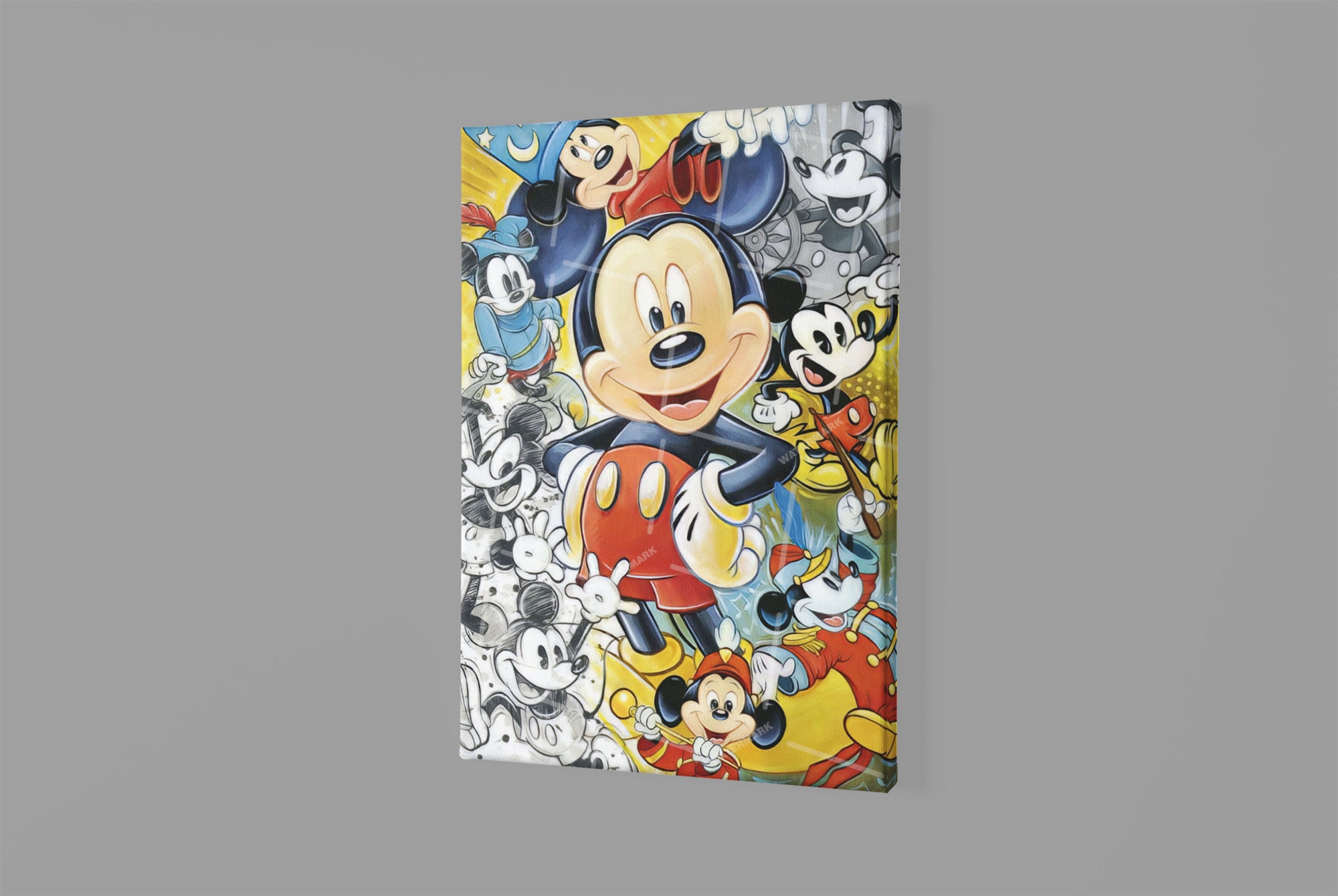 Mickey Mouse Canvas Wrap Wall Art Mickey Mouse Poster - Etsy