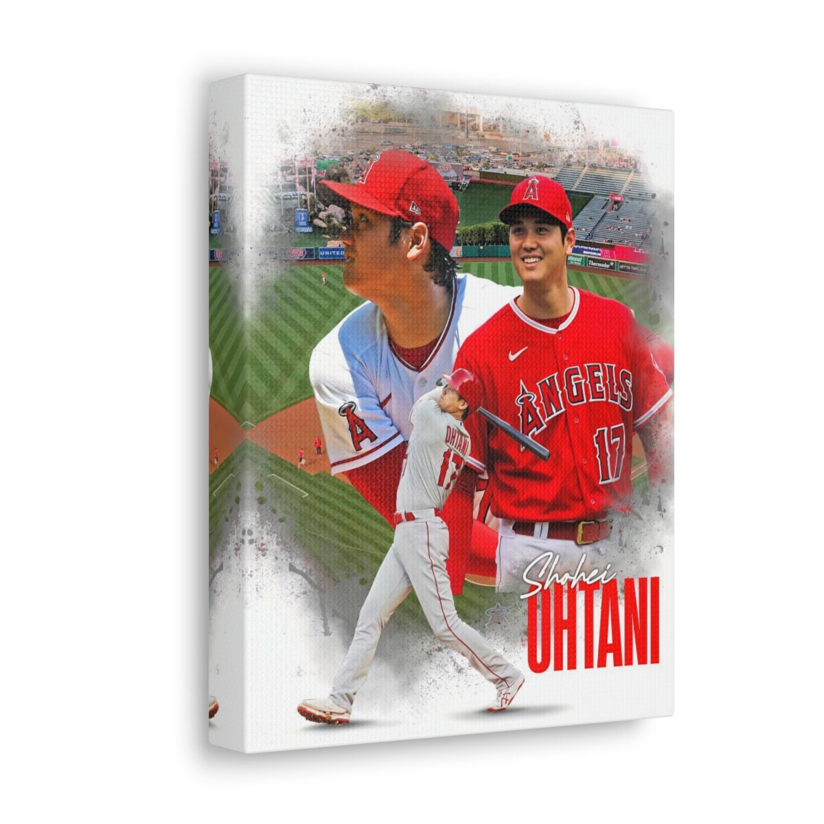 Shohei Ohtani Poster, Los Angeles Angels, Canvas Wrap Wall Art, MLB ...