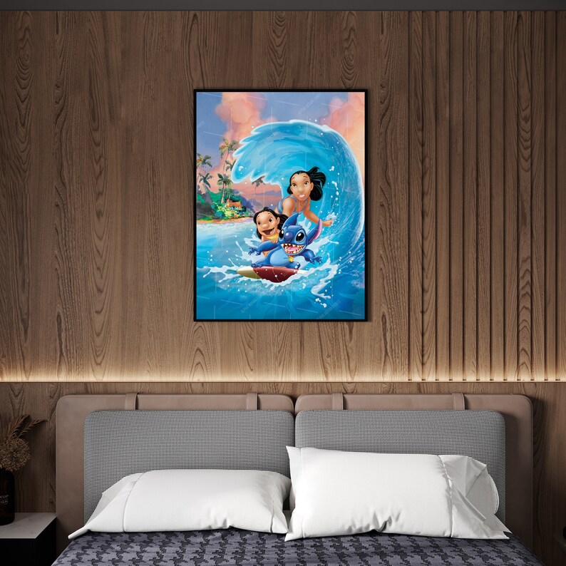 Lilo and Stitch Poster, Disney, Canvas Wrap Wall Art, Baby Room Nursery ...
