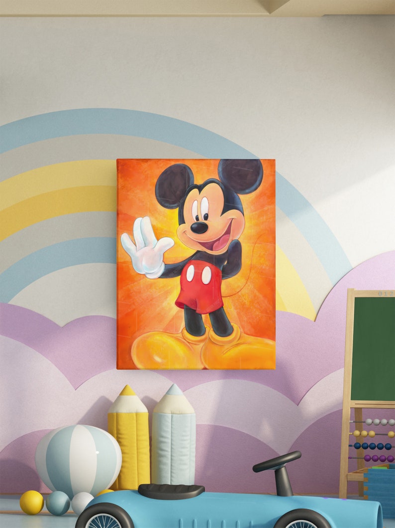 Mickey Mouse Canvas Wrap, Wall Art, Mickey Mouse Poster, Disney Baby ...