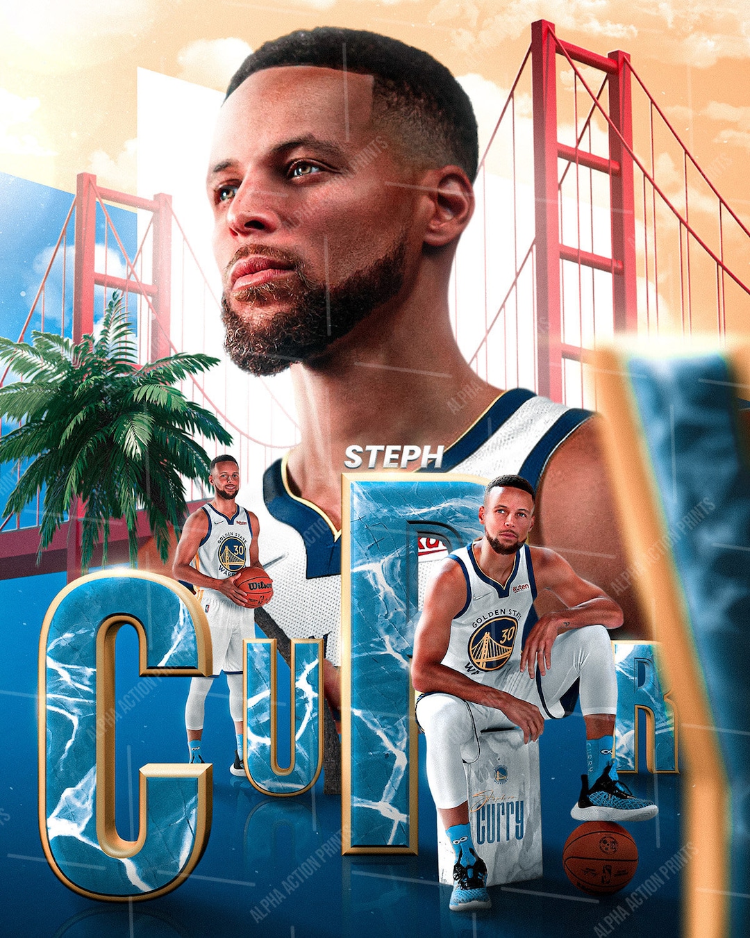 Steph Curry Poster, Golden State Warriors, Free Shipping, NBA ...