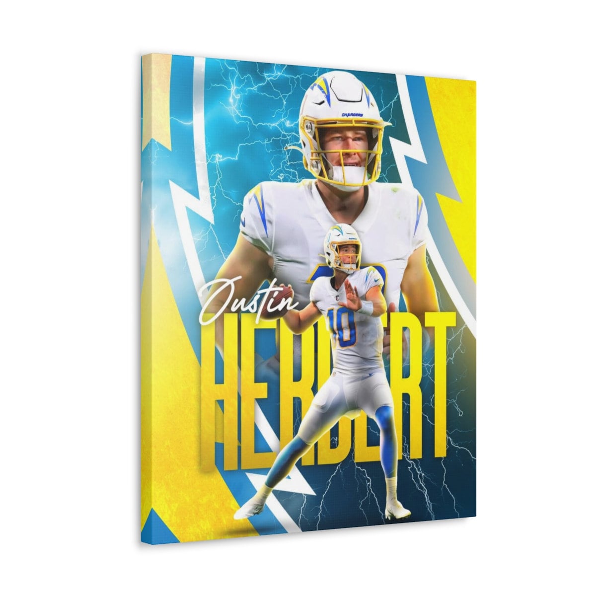 Justin Herbert Poster: Los Angeles Chargers NFL Art - Man Cave Decor - Etsy