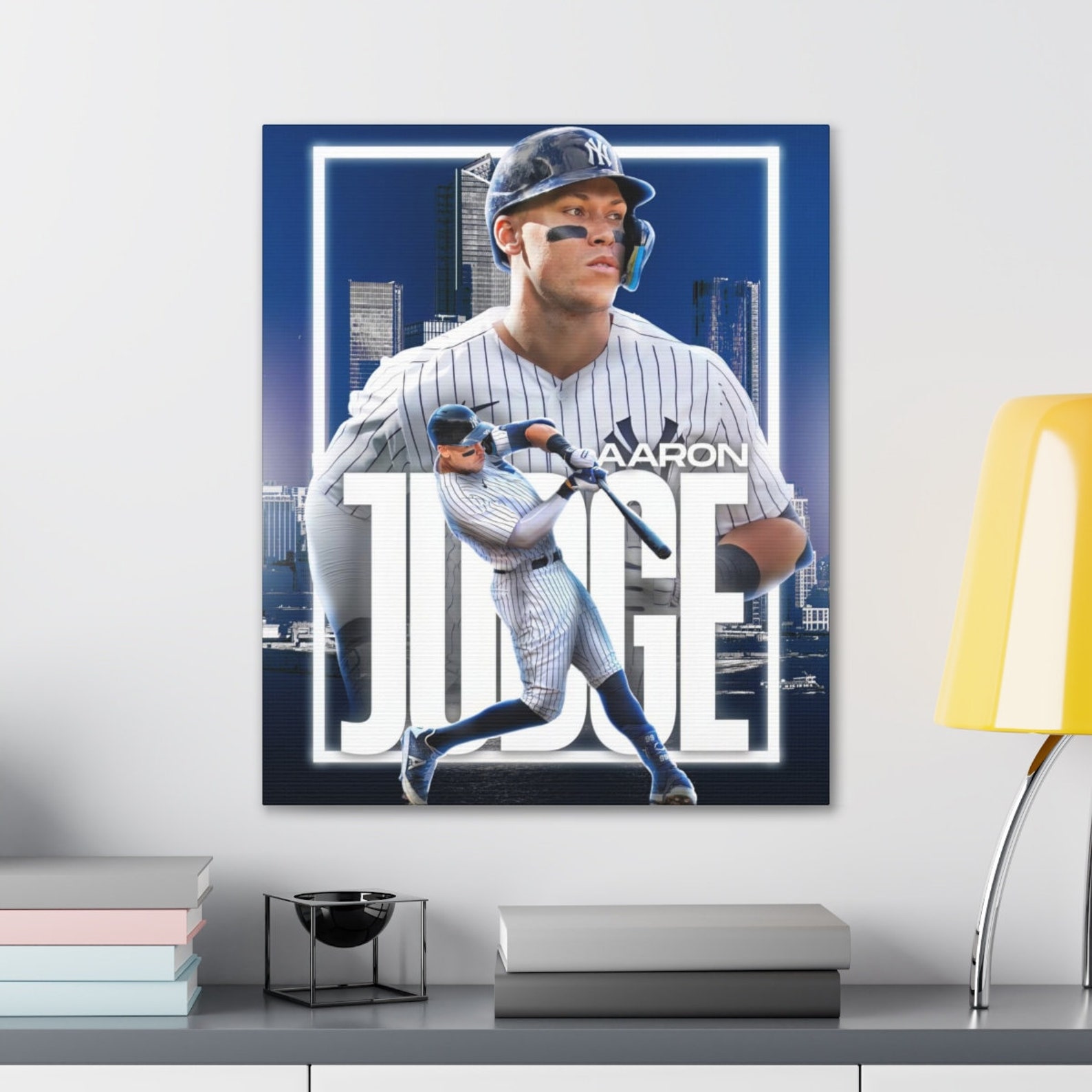 Aaron Judge Poster, New York Yankees, Canvas Wrap Wall Art, MLB ...