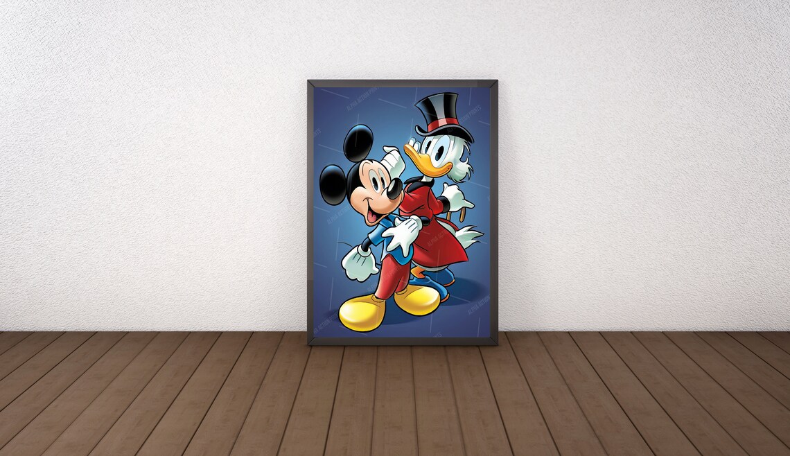 Mickey Mouse and Scrooge Mcduck Poster Disney Canvas Wrap - Etsy
