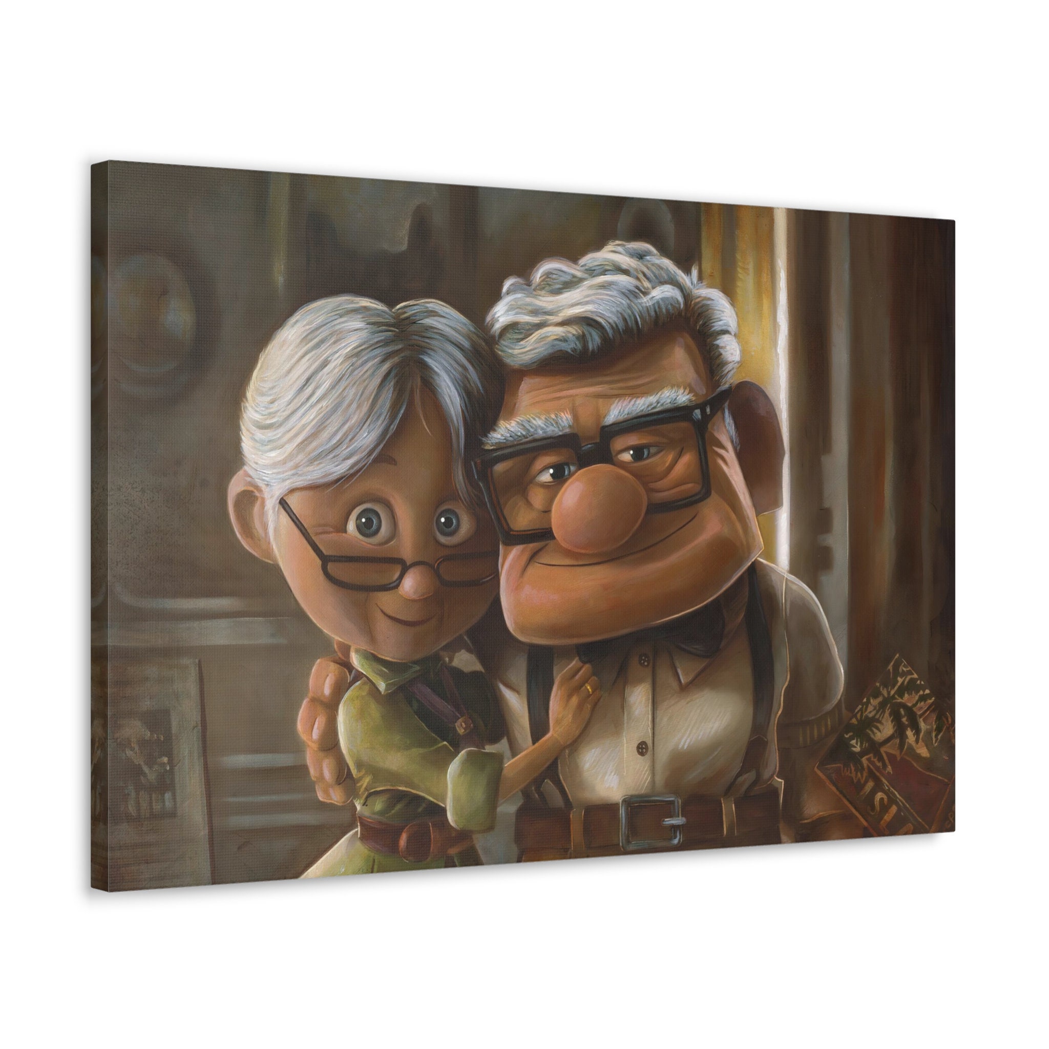 Disney Pixar up Movie Art | Ellie & Carl Fredricksen Canvas Gallery ...