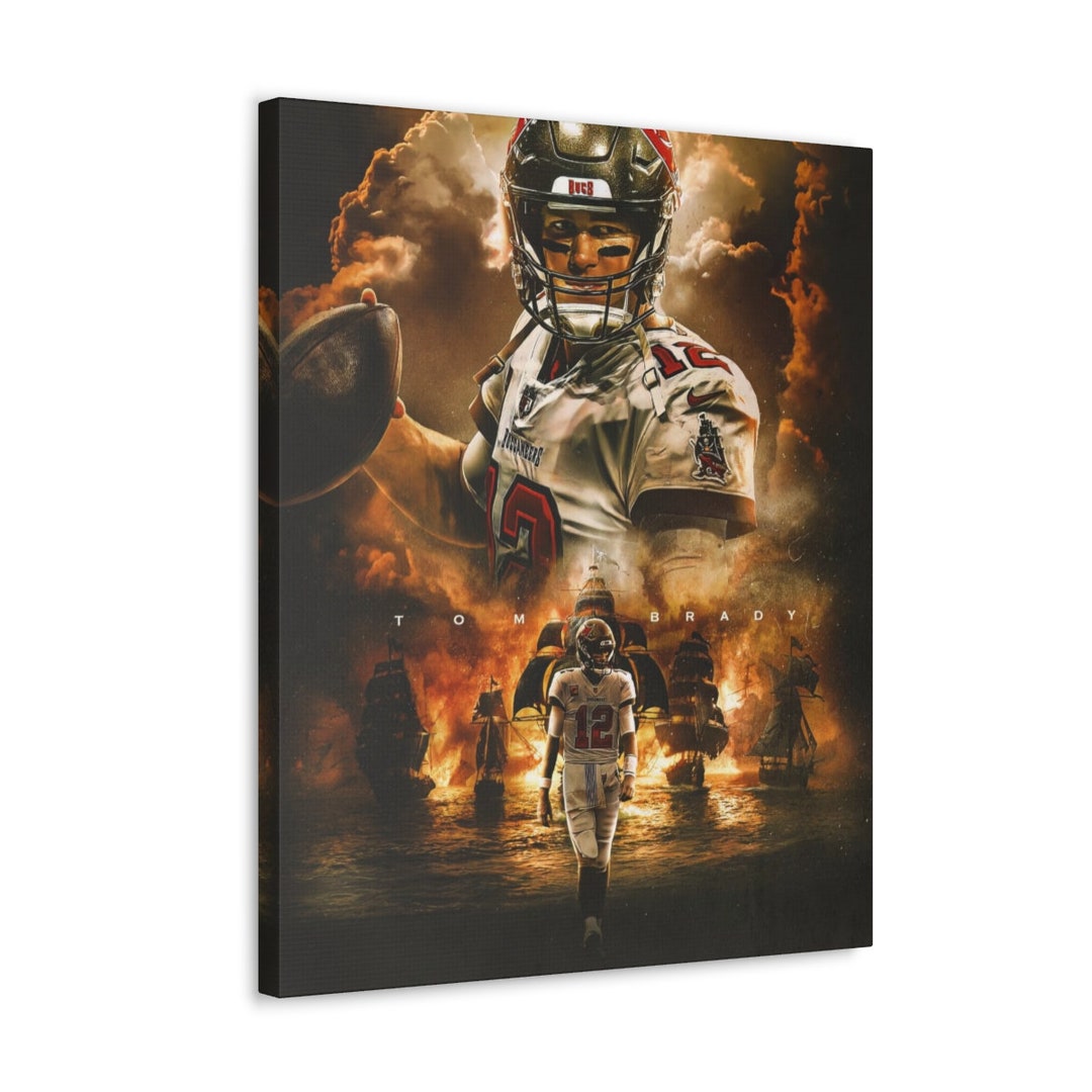 Tom Brady Poster, Canvas Wrap Wall Art, NFL Football, Sports Bar & Man ...