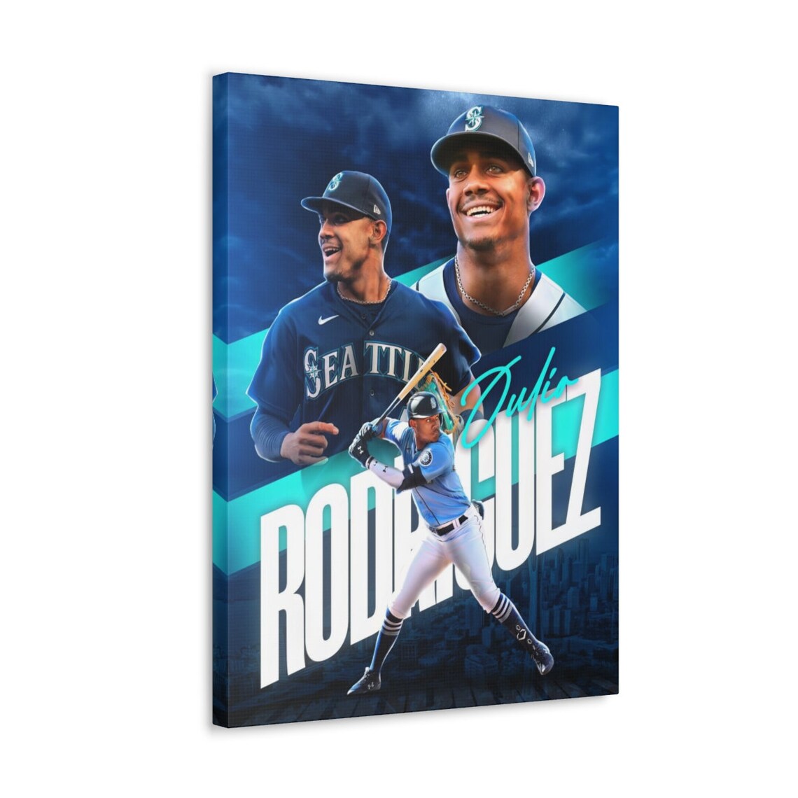 Julio Rodríguez Poster Seattle Mariners Canvas Wrap Wall - Etsy