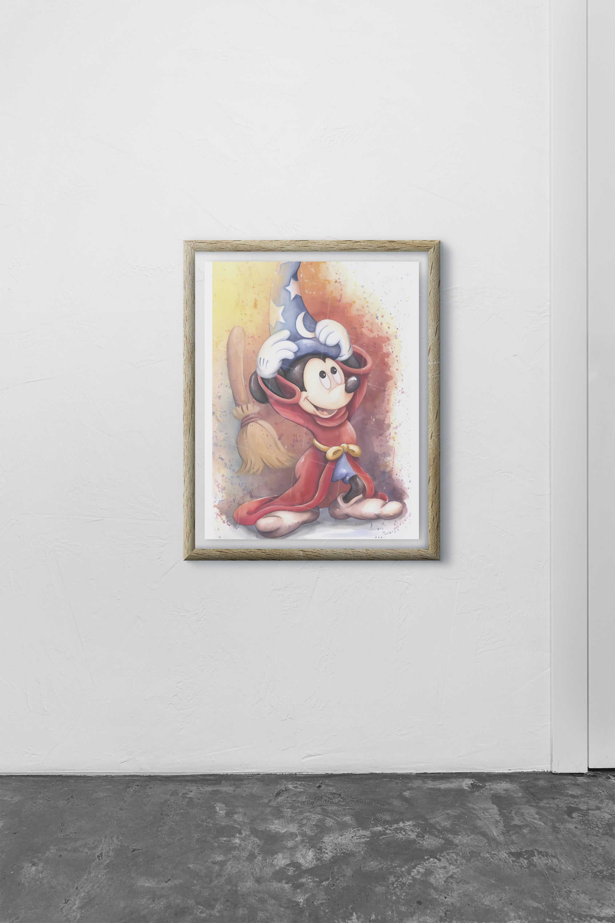 Mickey Mouse Poster With Sorcerer's Apprentice Hat, Canvas Wrap Wall ...