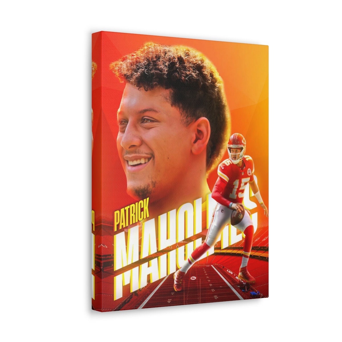 Patrick Mahomes Poster, Kansas City Chiefs, Canvas Wrap Wall Art, NFL ...
