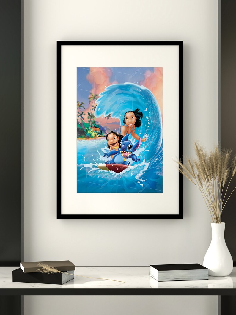 Lilo and Stitch Poster, Disney, Canvas Wrap Wall Art, Baby Room Nursery ...