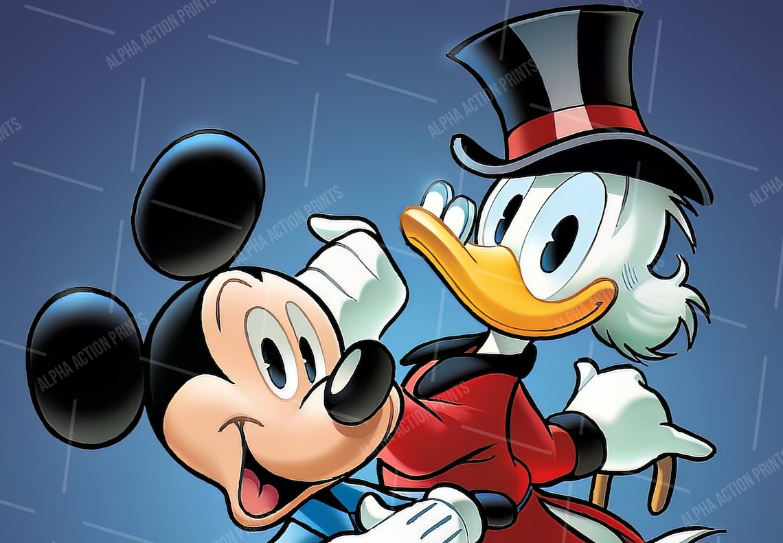Mickey Mouse and Scrooge Mcduck Poster Disney Canvas Wrap - Etsy