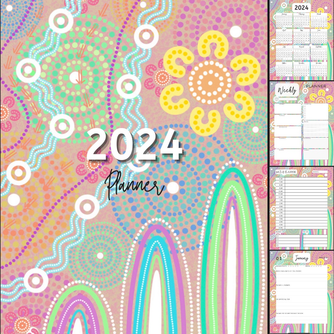 2024 Planner Spring in Australia Aboriginal Art Digital Download A4 ...
