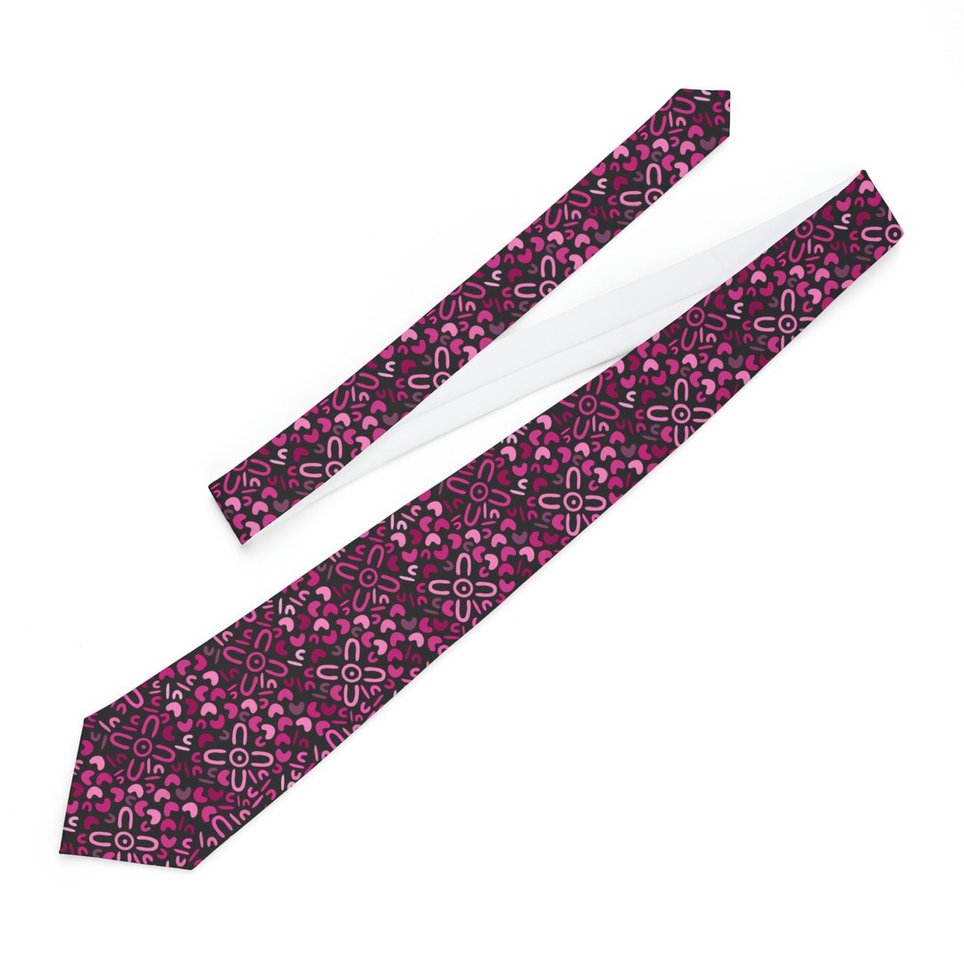 Aboriginal Art Pink Pattern Necktie - Etsy