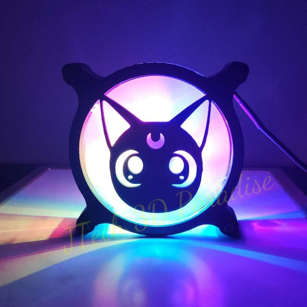 Cute Sailor Moon Luna Computer Fan Shroud / Grill / Cover 120mm Custom ...