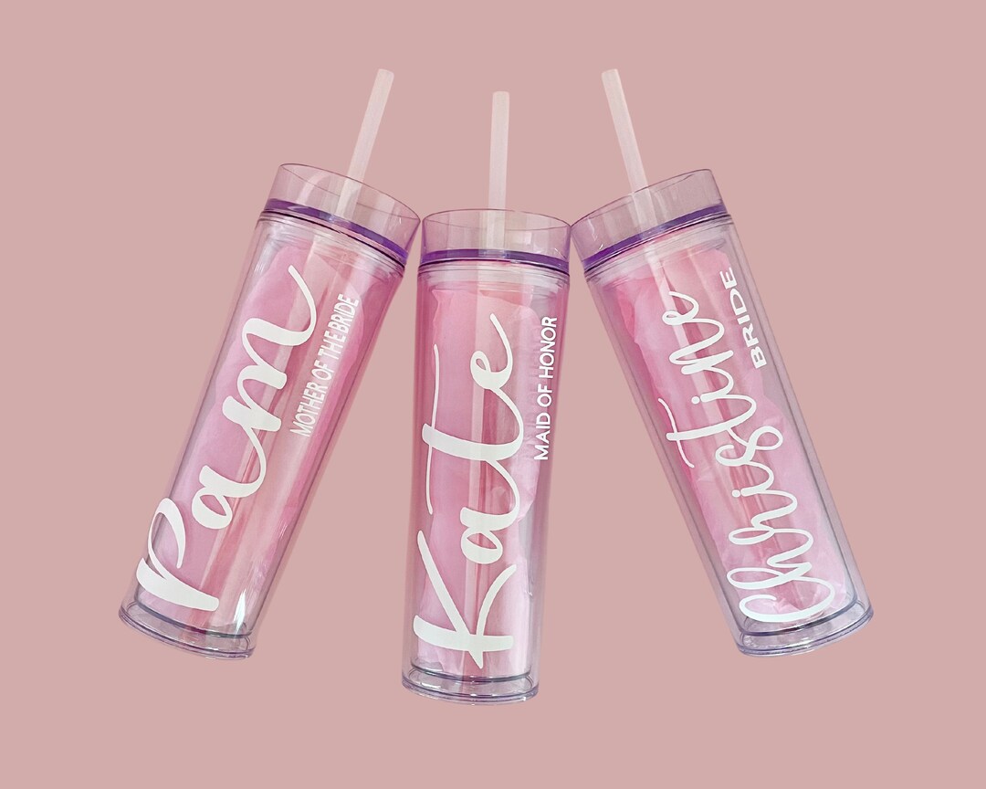 Personalized Clear Skinny Tumbler Custom Acrylic Tumbler With Straw ...