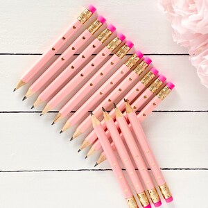 12 Pink Mini Pencils Wedding Pencils Wedding Shower Pencil Baby Shower ...
