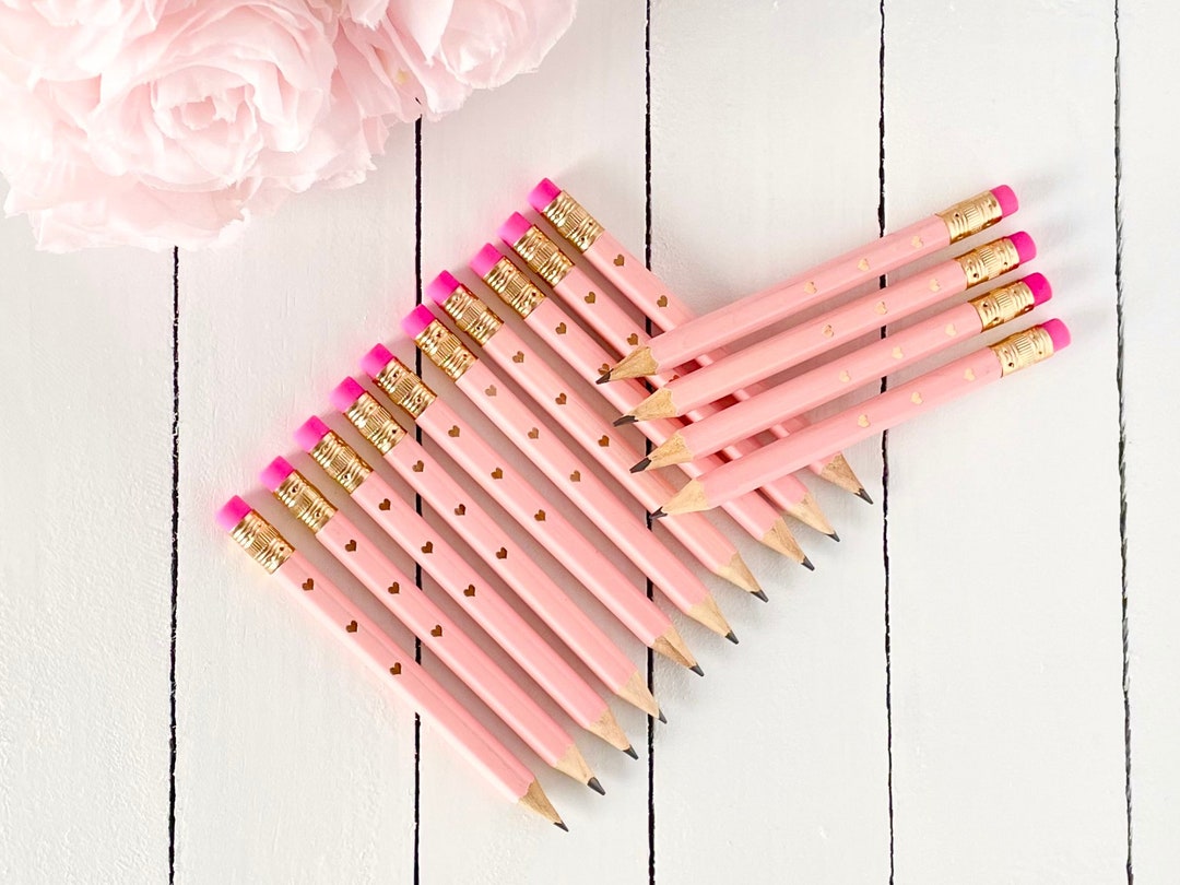 12 Pink Mini Pencils Wedding Pencils Wedding Shower Pencil Baby Shower ...
