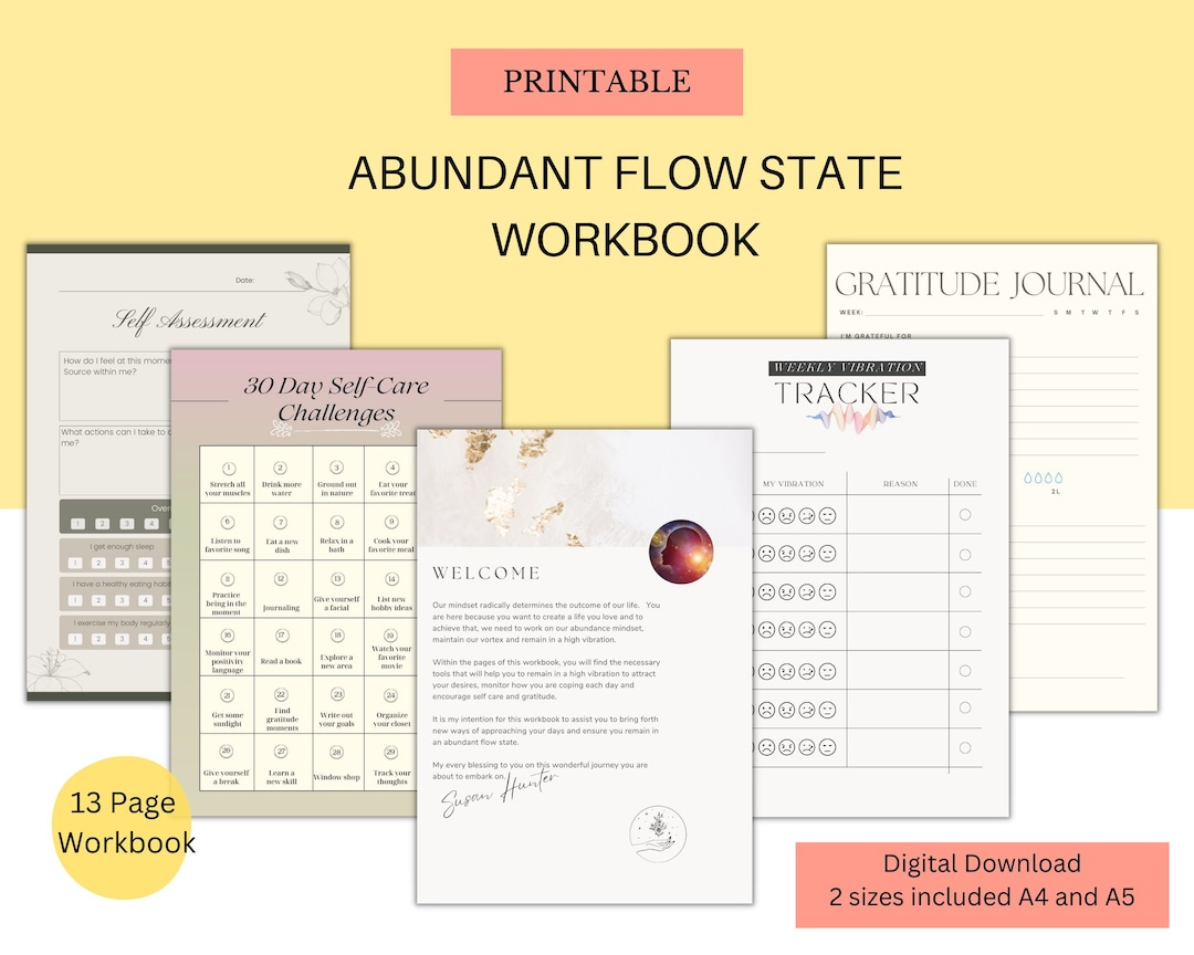 Abundance Flow State for Prosperity, Law of Attraction Workbook ...