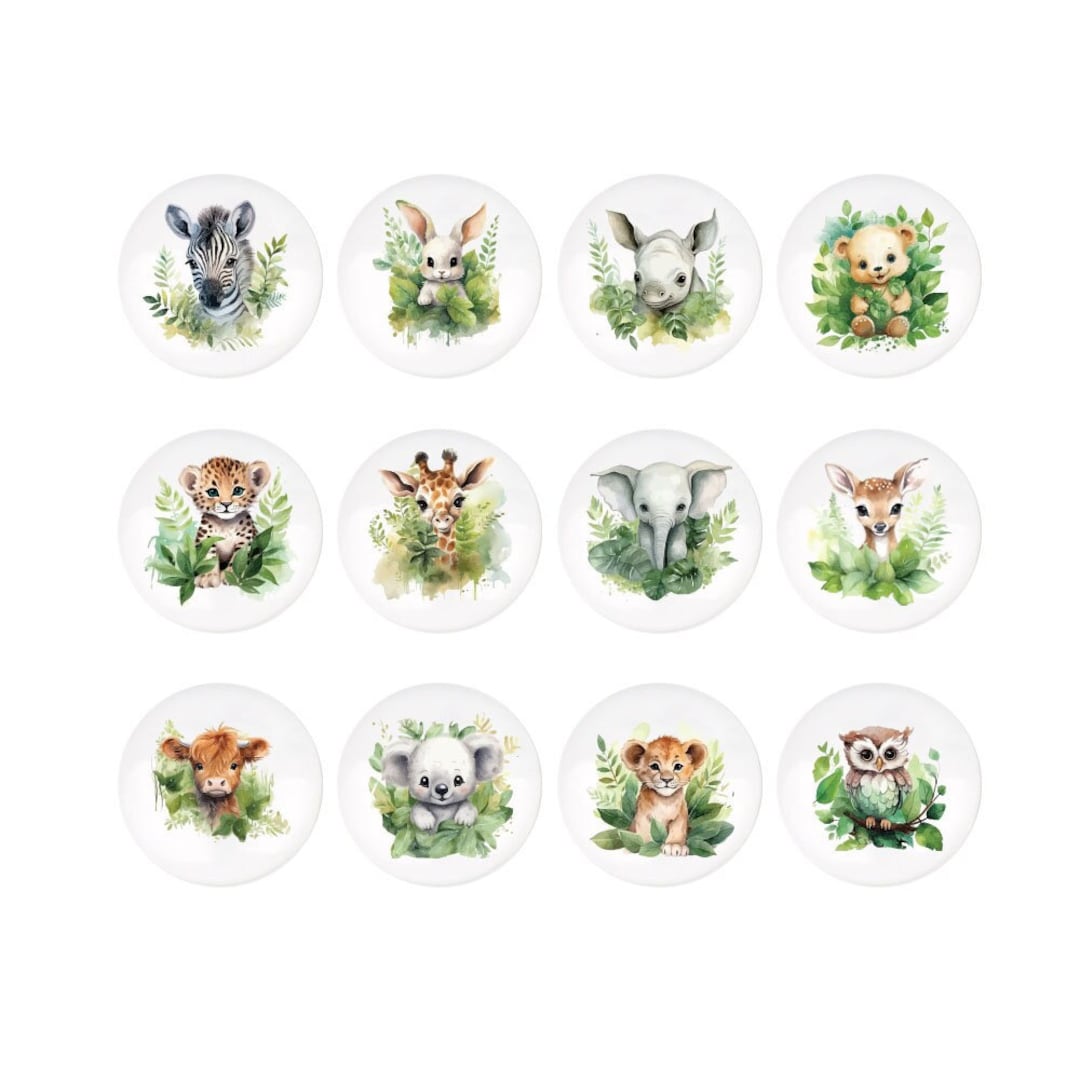 Jungle Animals Drawer Knobs Pulls, Safari Animal Nursery Room Drawer ...