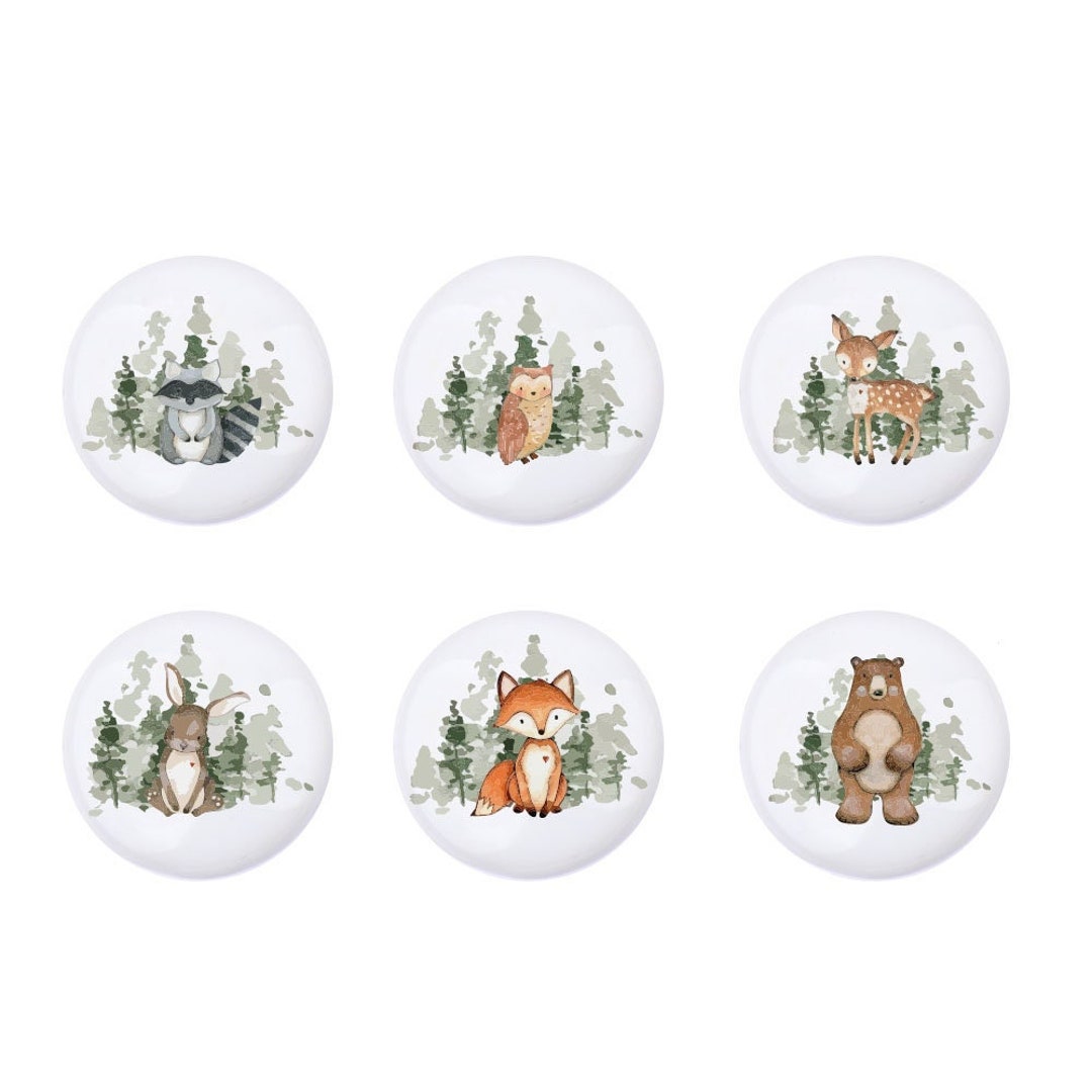 Safari Animals Ceramics Drawer Handle Pulls Forest Animals Handle Knob ...