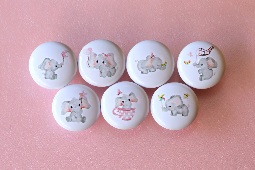 Baby Elephant Drawer Knobs, Baby Girl Nursery Room Drawer Handles, Nursery Knobs,nursery ...