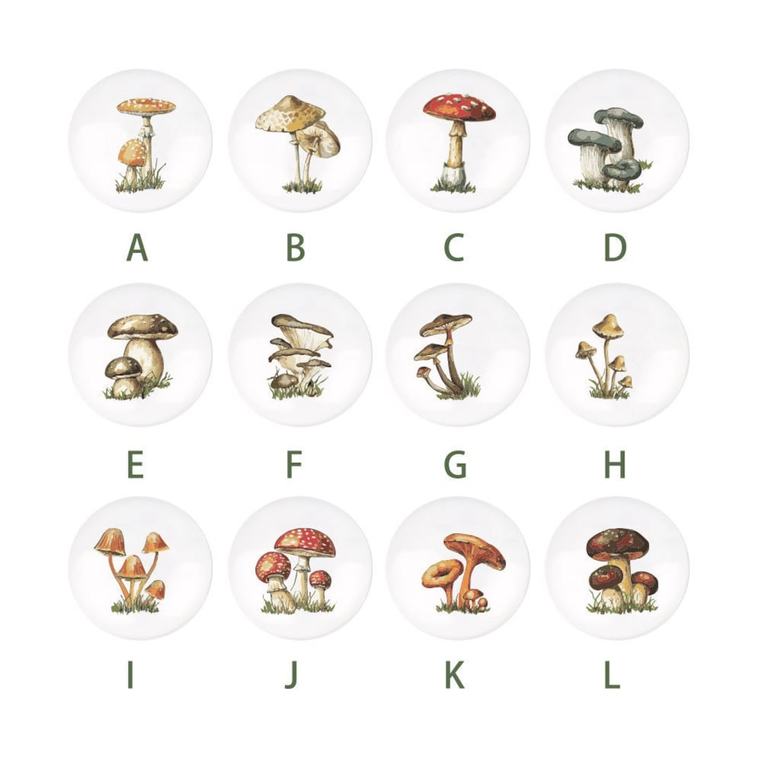 Mushroom Drawer Knobs, Vintage Mushroom Drawer Handles, Nursery Knobs ...