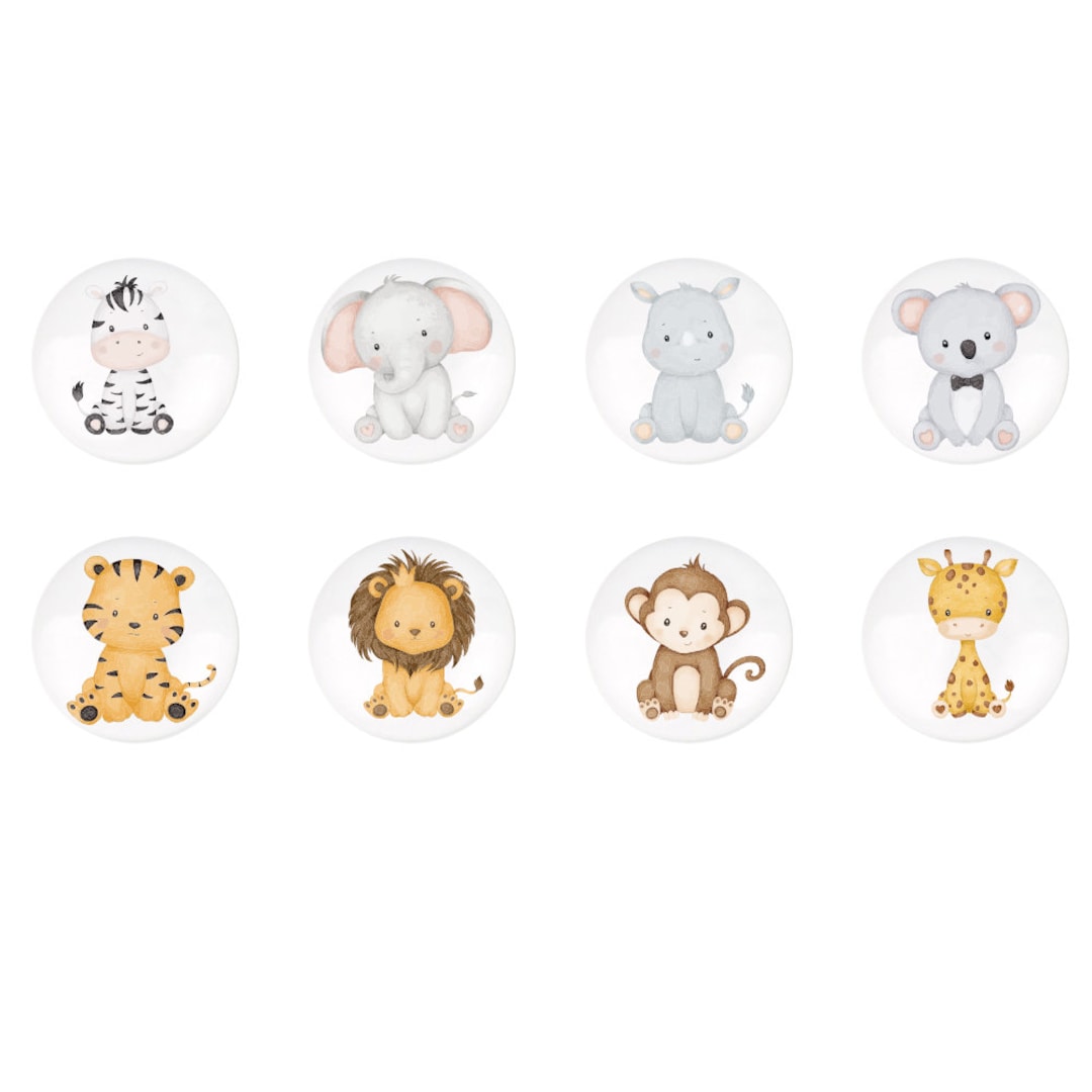 Animals Drawer Knobs, Safari Animal Nursery Room Drawer Handles ...
