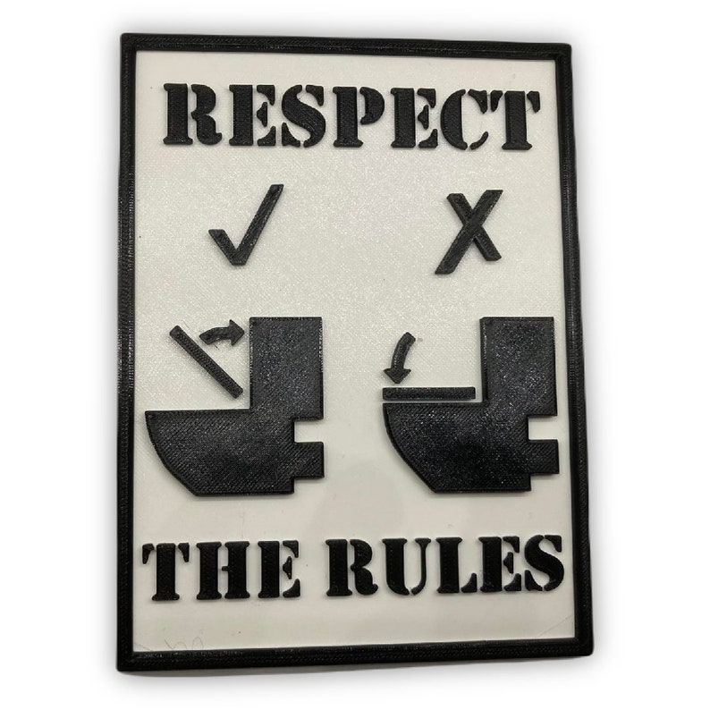 RESPECT THE RULES Bathroom Signs Funny Bathroom Signs - Etsy