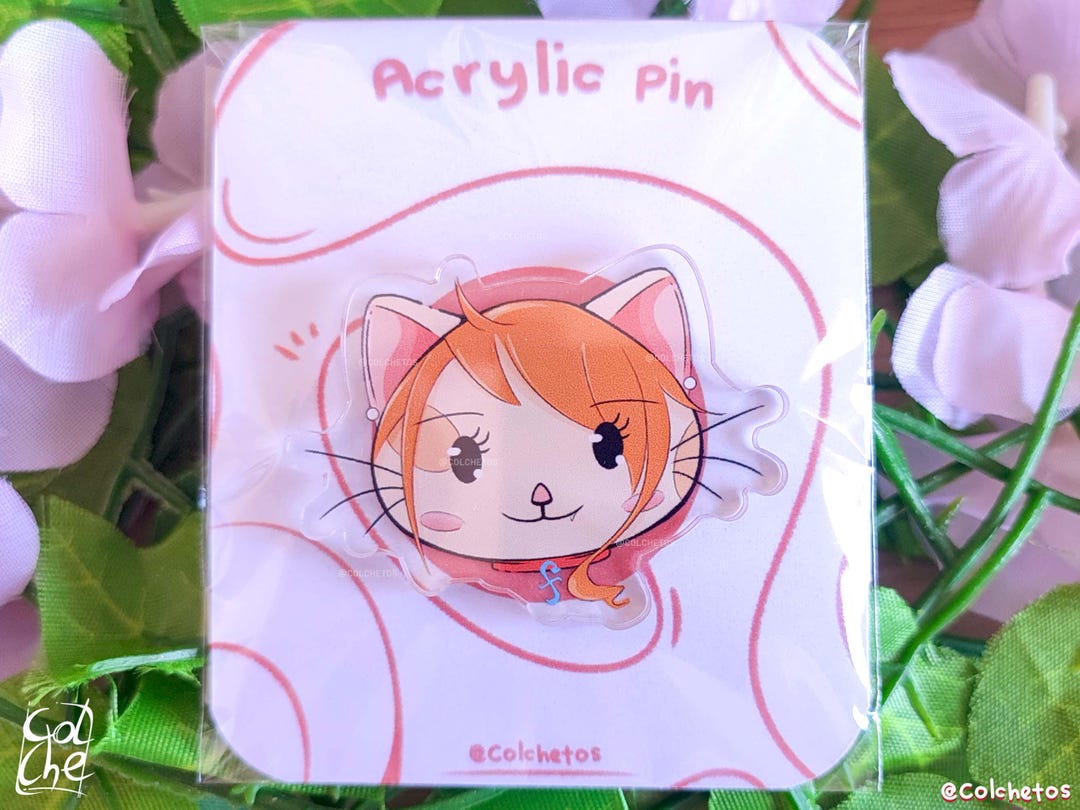 Nami Cat - Acrylic Pin Anime - One Piece - Anime Neko - by Colchetos - Etsy