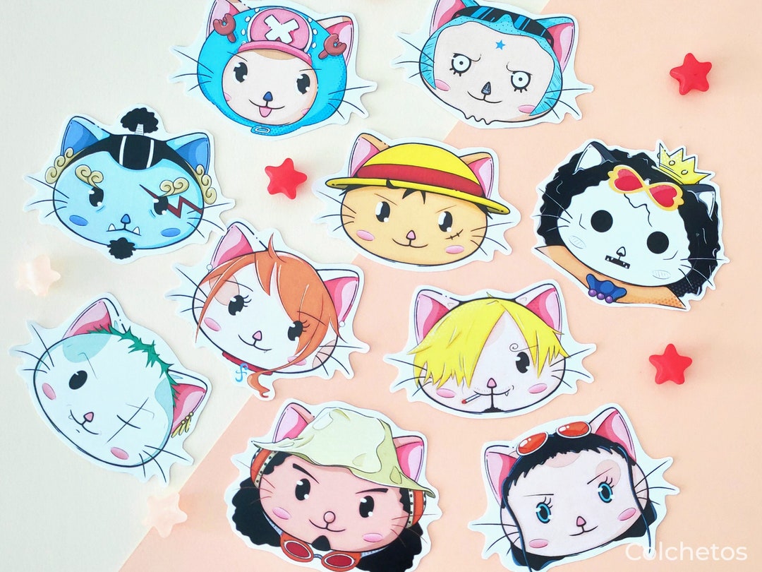 Anime Cats Stickers / Pack 10 / Cute Anime Sticker, Anime Stickers ...