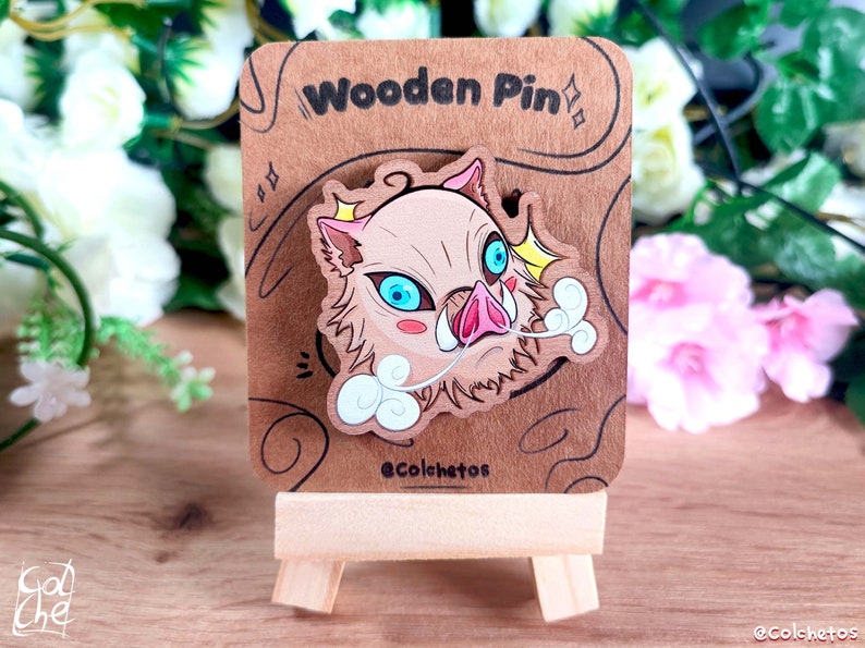 Inosuke Hashibira Wooden Pin Demon Slayer Kimetsu No Yaiba by Colchetos ...