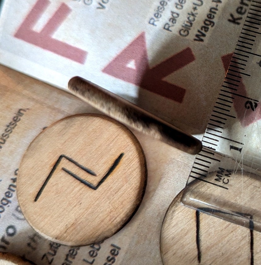 Runestones Made of Beech Wood Older Futhark Rune Symbols Burned Onto ...